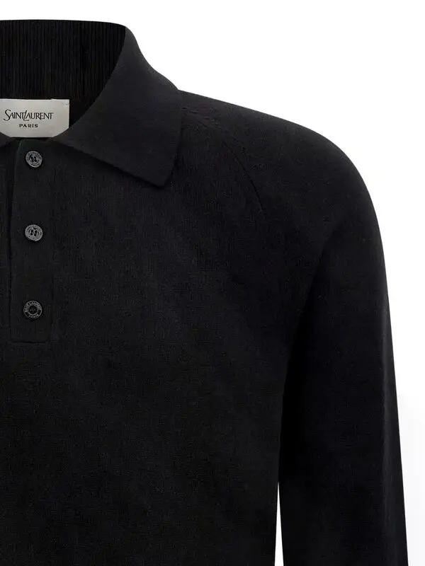 Saint Laurent Wool Buttoned Polo Shirt