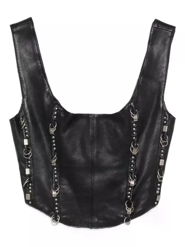 Patrizia Pepe Studded Leather Top