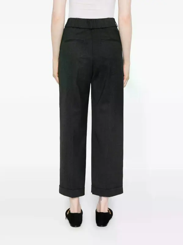 Peserico Embellished-cuffed Trousers - Grey