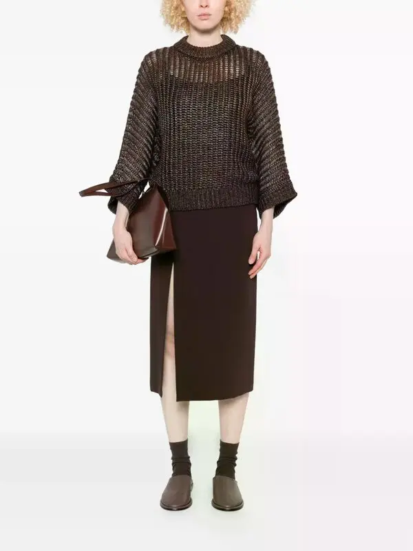 OTTOD'AME Slit-detail Midi Skirt