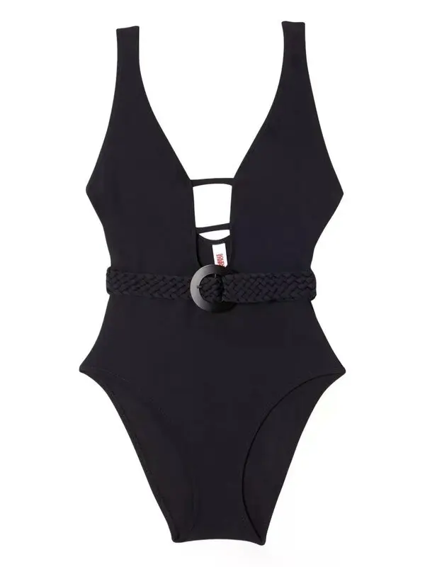 Solid & Striped The Beatrice Belted Keyhole Swimsuit - Black