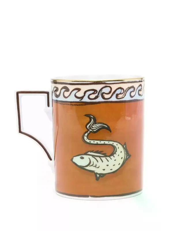 GINORI 1735 Il Viaggio Di Nettuno Porcelain Mug - Brown