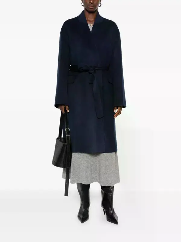 OTTOD'AME Belted Wrap Midi Coat