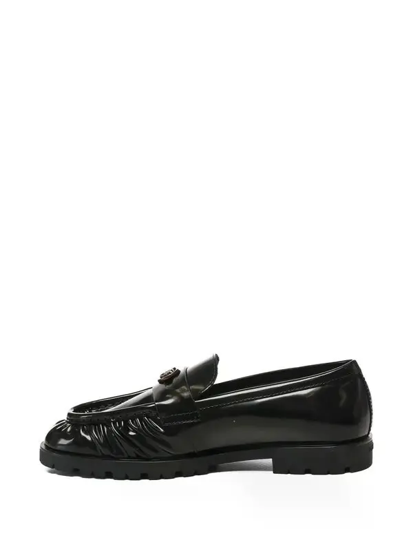 Pinko Pleated Loafers With Logo Plaque