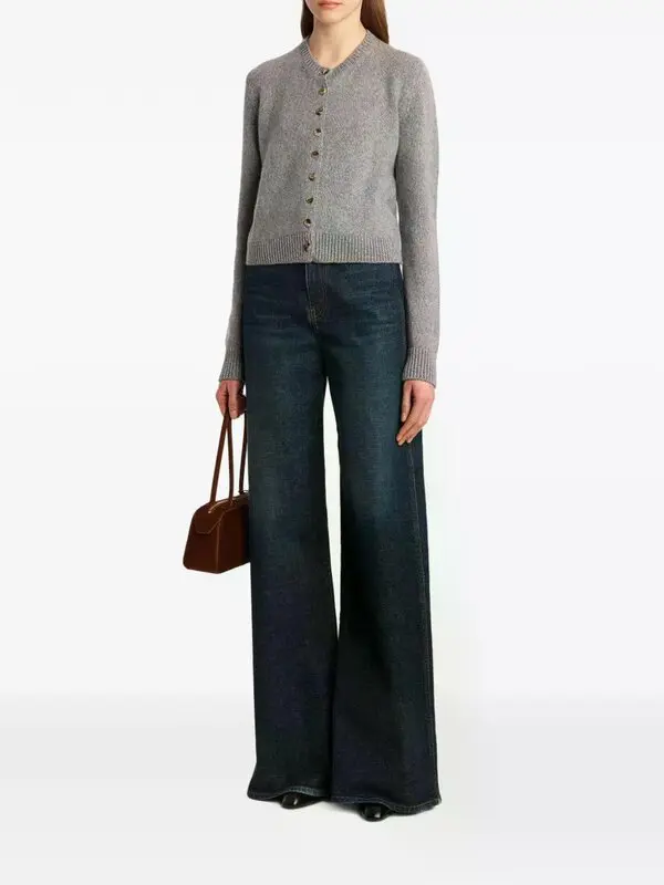 Khaite Everheart Button-front Cashmere Cardigan - Grey