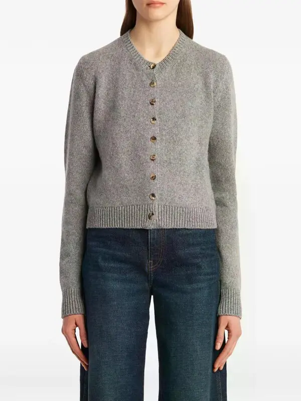 Khaite Everheart Button-front Cashmere Cardigan - Grey
