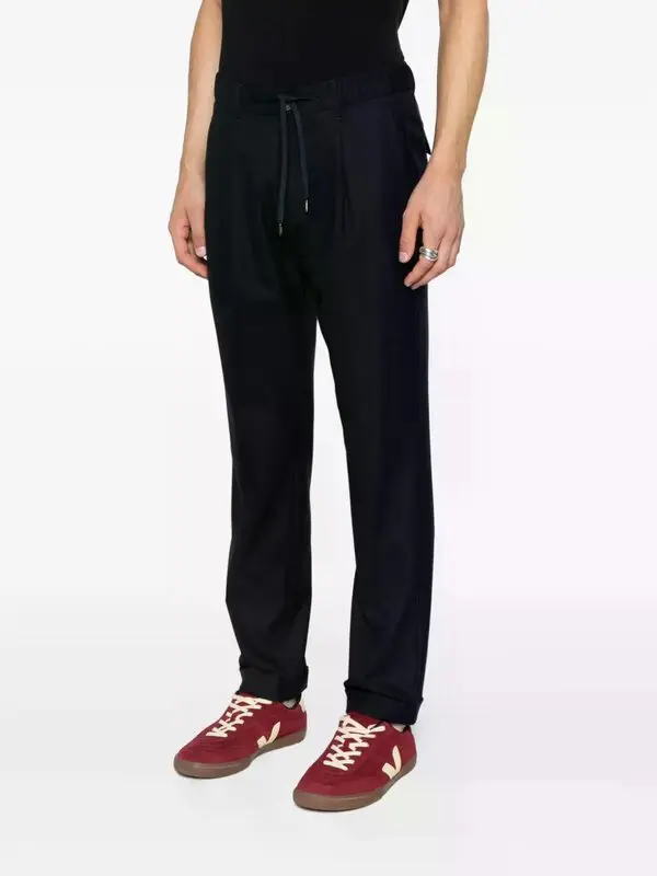 Herno Pleated Drawstring Trousers - Blue