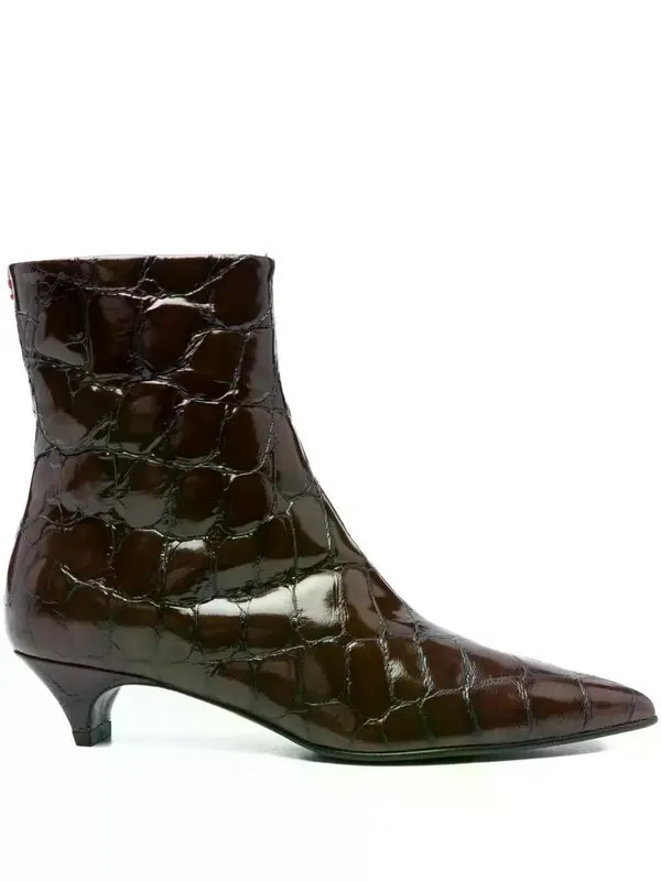 HALMANERA 45mm Crocodile-effect Pointed-toe Boots