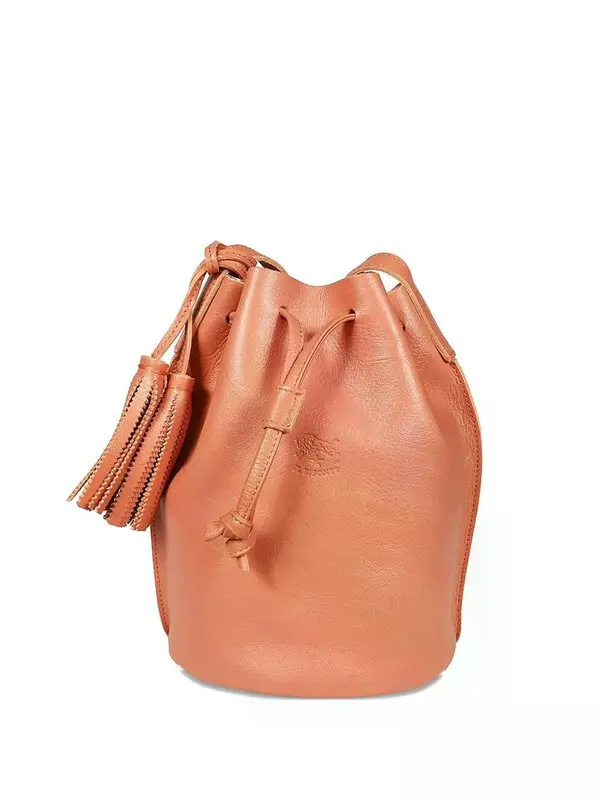 Il Bisonte Silvia Tassel Drawstring Bucket Bag - Pink