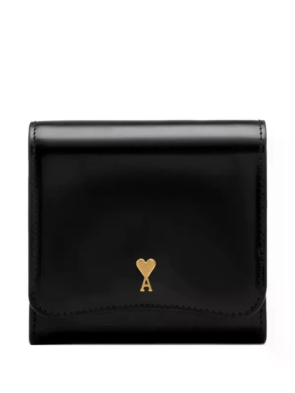Ami Paris Paris Leather Wallet - Black