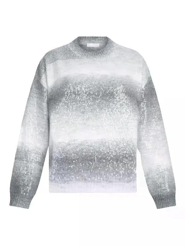 Liu Jo Ombre Sequin Embellished Sweater Grey Editorialist