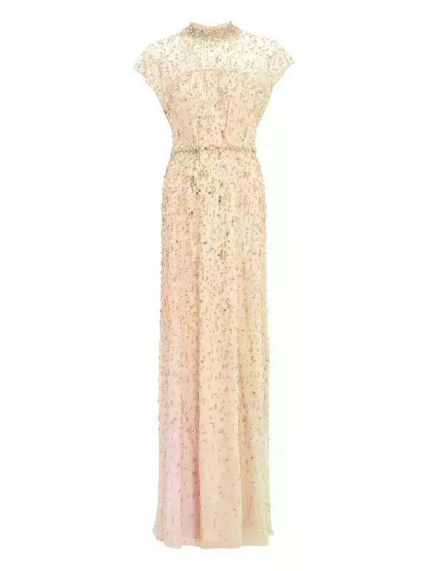 Jenny Packham Crystal-embellished Maxi Dress - Neutrals