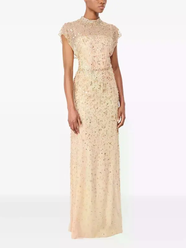 Jenny Packham Crystal-embellished Maxi Dress - Neutrals