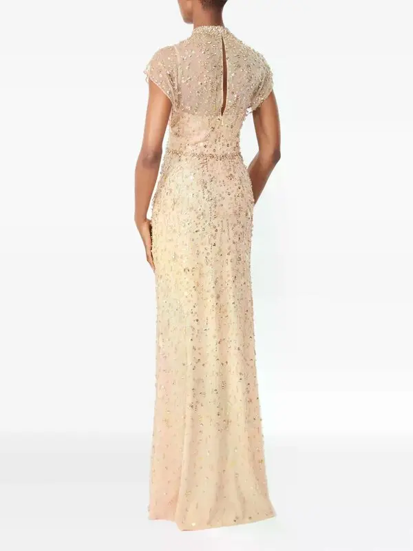 Jenny Packham Crystal-embellished Maxi Dress - Neutrals