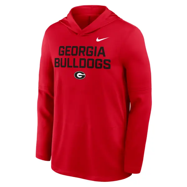 Nike Georgia Sideline Dri-fit College Long-sleeve Hooded Top - Red