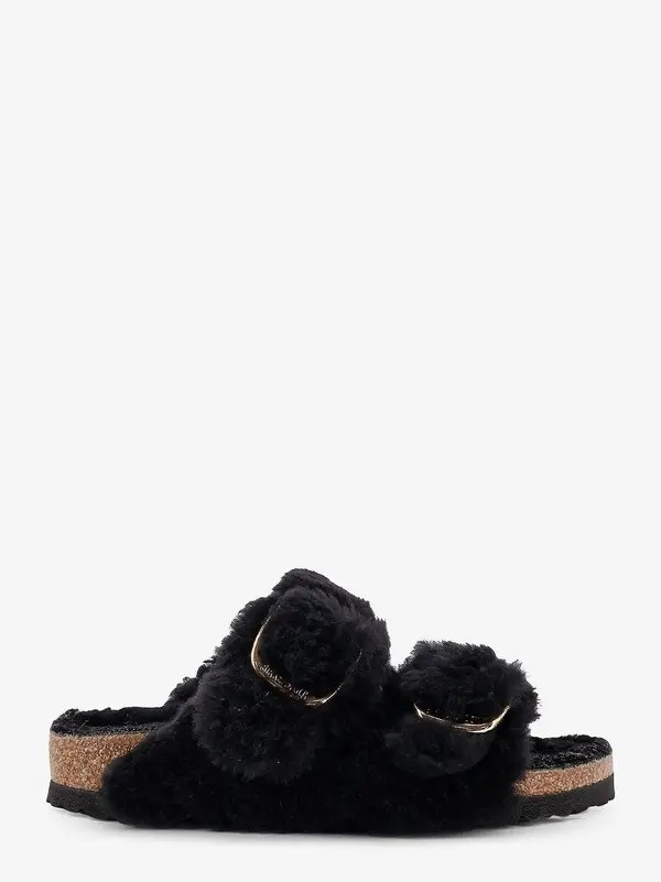 BIRKENSTOCK Arizona Big Buckle Teddy Slides - Black