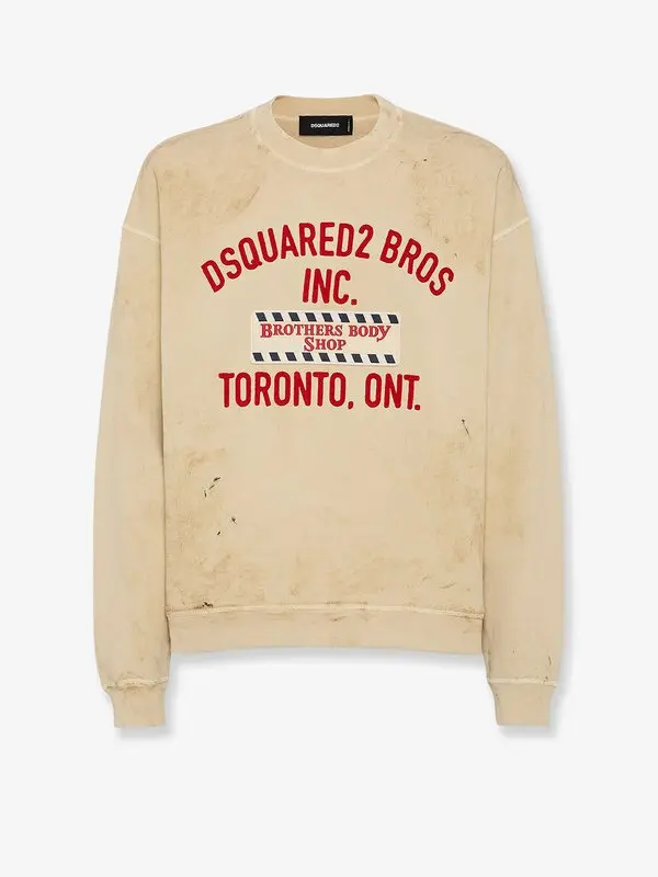 Dsquared2 Cotton Sweatshirt With Distressed Effect