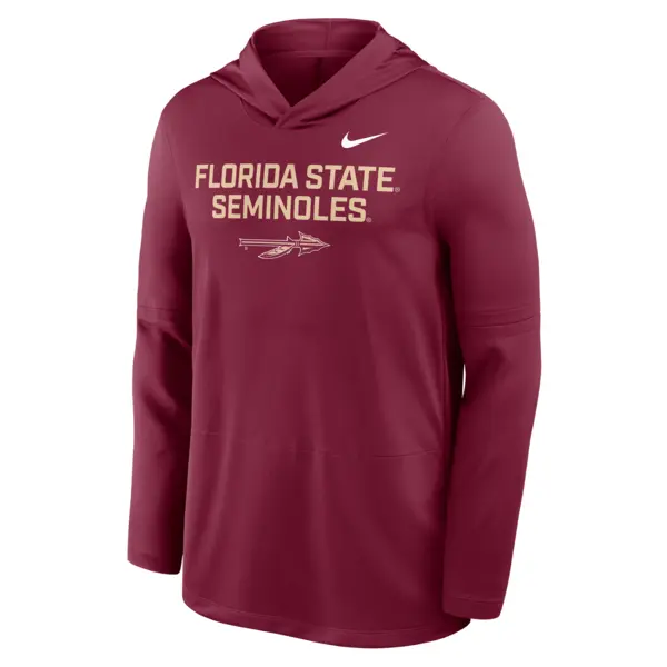 Nike Florida State Sideline Dri-fit Long-sleeve Hooded Top - Red