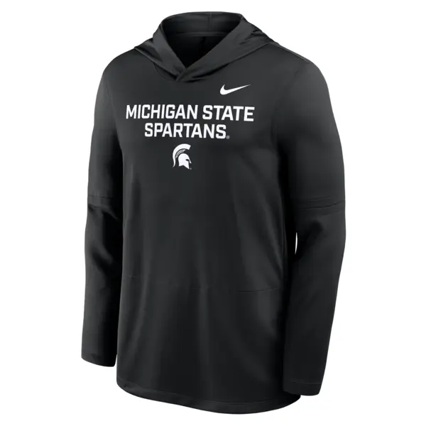 Nike Michigan State Sideline Dri-fit Long-sleeve Hooded Top - Black