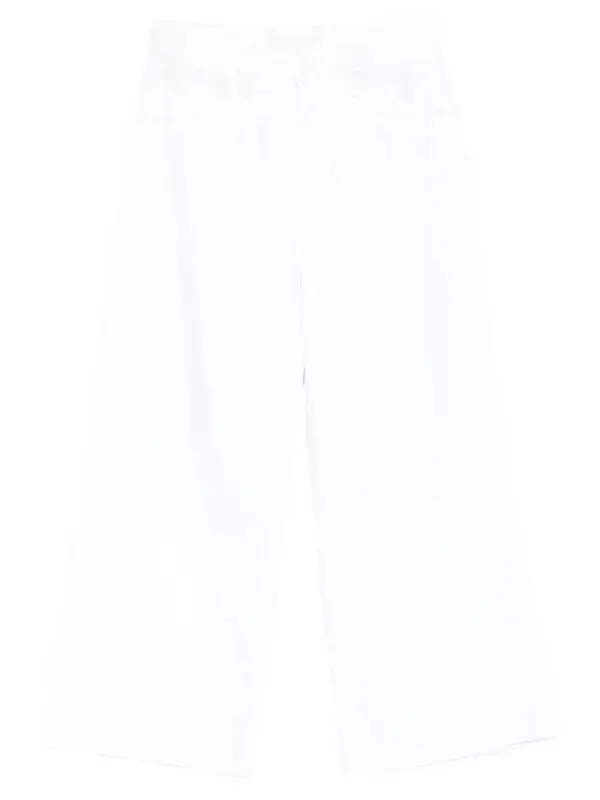 MOTHER The Ditcher Roller Wide-leg Jeans - White