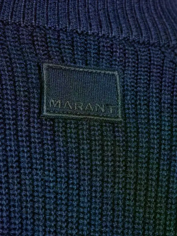 MARANT Ribbed Zip-up Cardigan - Blue