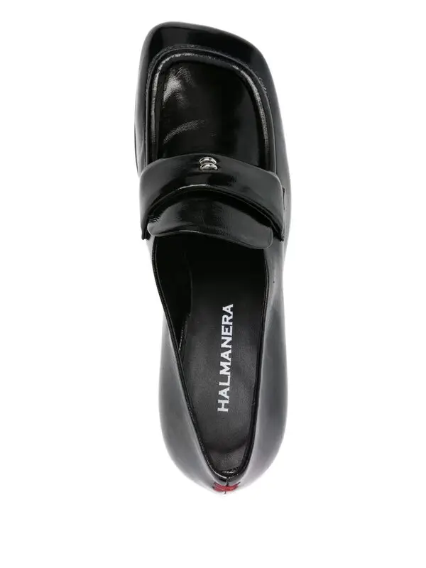 HALMANERA 55mm Leather Block Heel Loafers