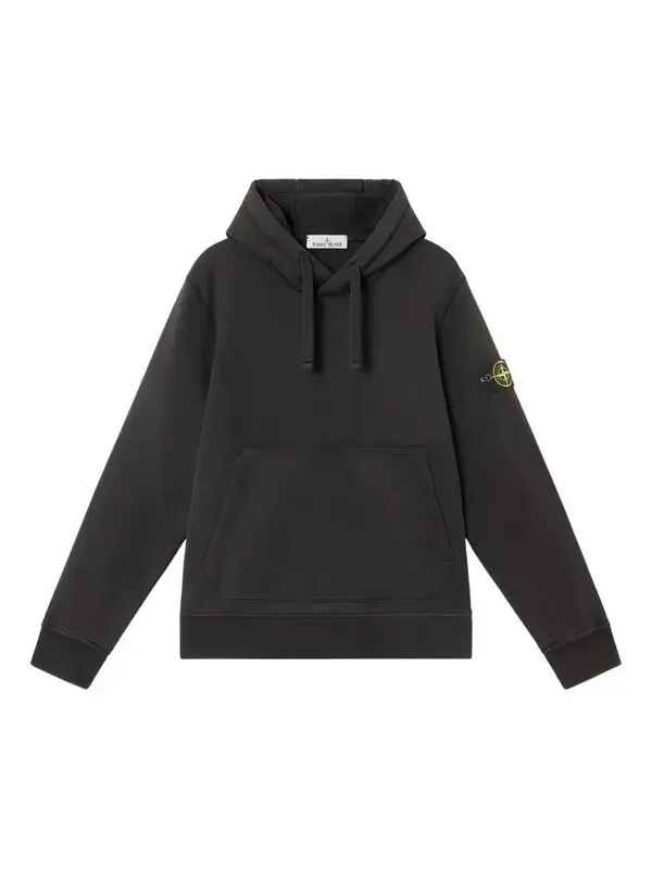 Stone Island Cotton Hoodie With Detachable Logo Patch