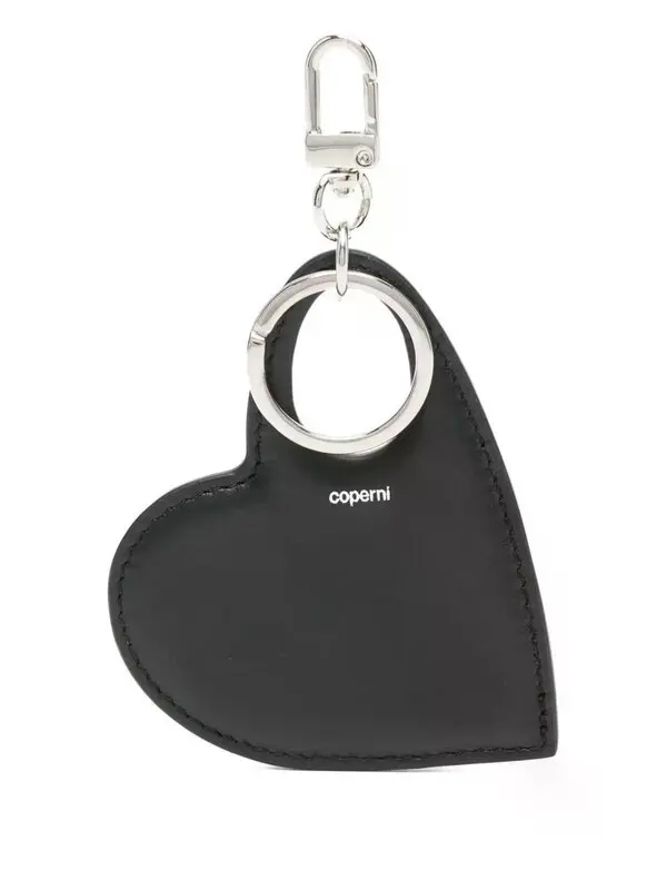 Coperni Heart-shaped Leather Keyring - Black