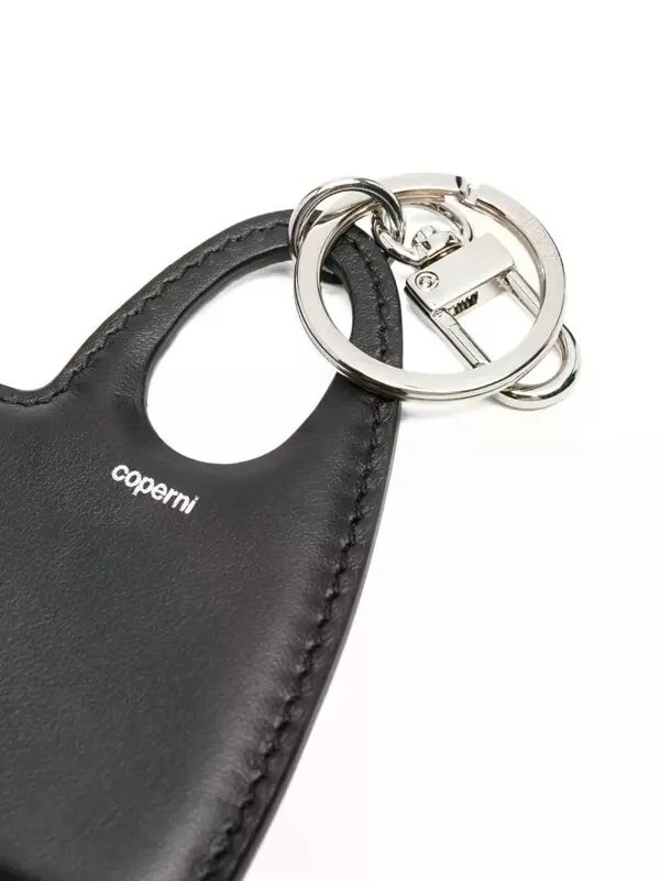 Coperni Heart-shaped Leather Keyring - Black