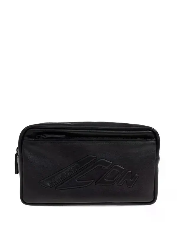 Dsquared2 Icon Leather Wash Bag - Black