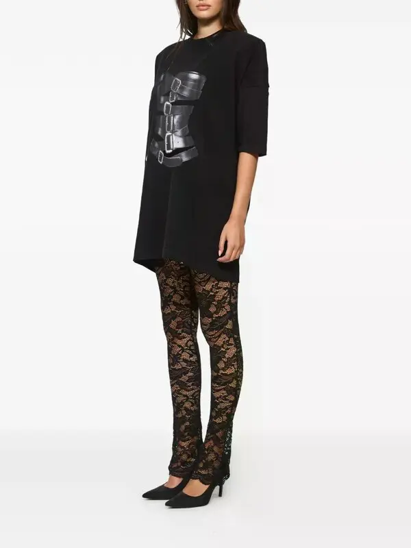 HAMZA Dolce Buckled Corset T-shirt Mini Dress - Black