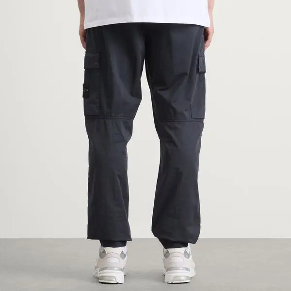 Stone Island Sateen Cargo Jogger Pants - Navy Blue