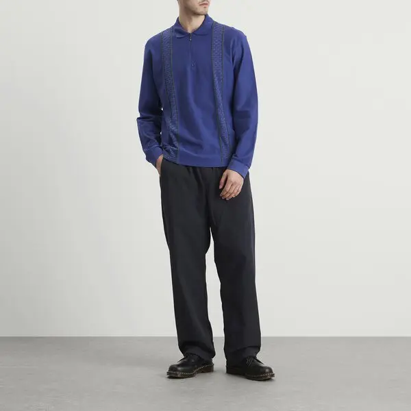 PALMES Lace Long Sleeve Zip Polo