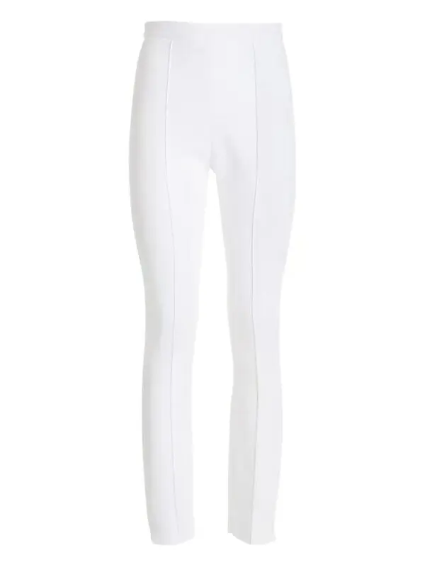 Roberto Cavalli Seam-detail Trousers With Logo Plaque - White