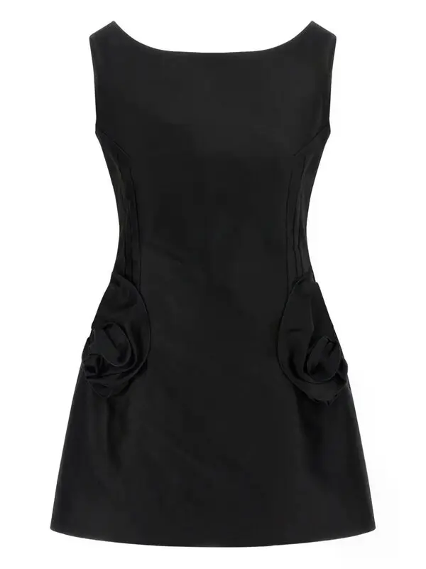 Magda Butrym Rose-Embellished Mini Dress - Black - 71% Off | Editorialist
