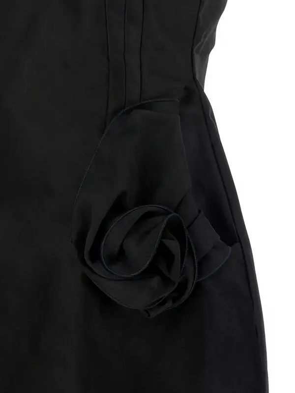 Magda Butrym Rose-embellished Mini Dress - Black