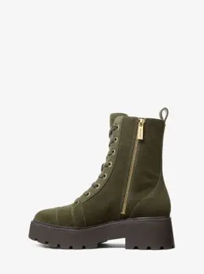 Michael Kors Blake Suede Combat Boots - Green