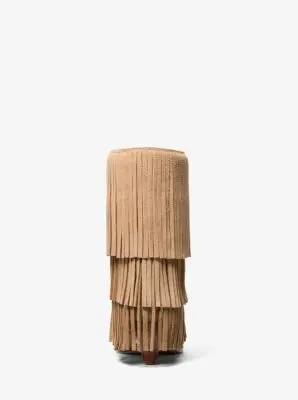Michael Kors Jayla Fringed Suede Boots - Natural