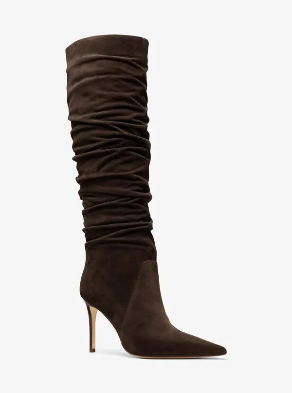 Michael Kors Dawn Suede Knee High Boots - Brown