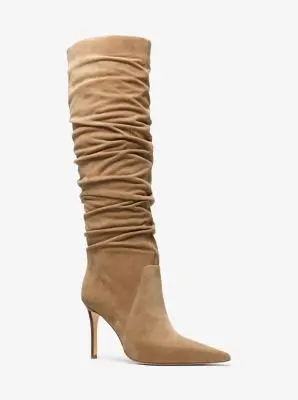 Michael Kors Dawn Suede Knee High Boots - Natural