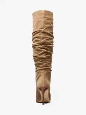 Michael Kors Dawn Suede Knee High Boots - Natural