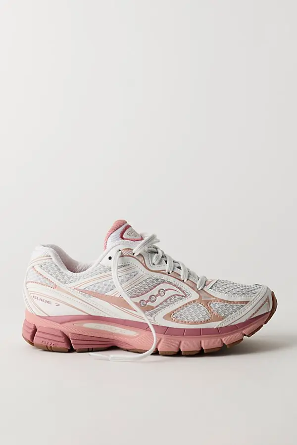 Saucony Progrid Guide 7 Sneakers - White/peach