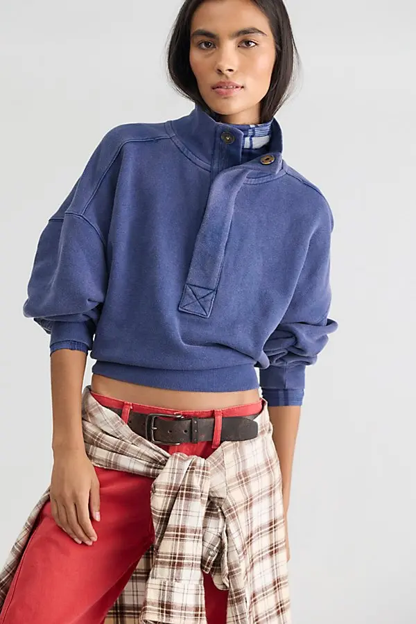 Free People We The Free Timeless Pullover - Navy Peony
