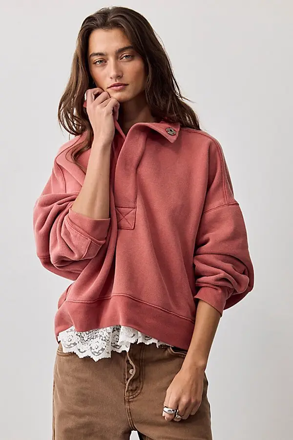 Free People We The Free Timeless Pullover - Salsa