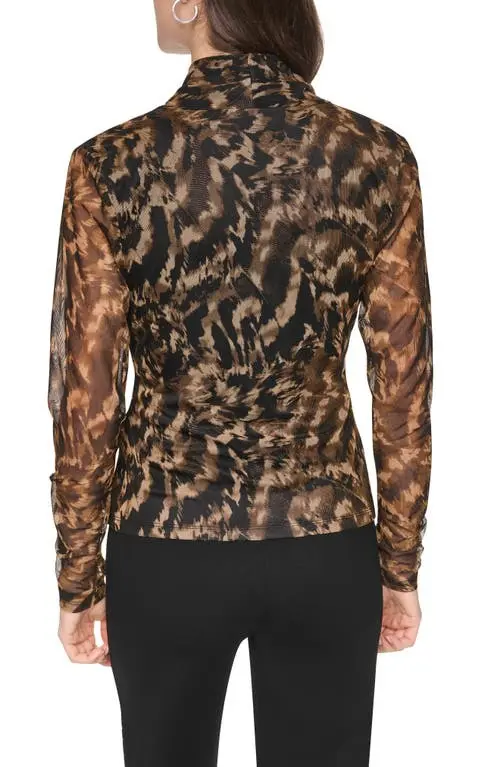 Dkny Long-sleeve Mesh Shirt - Abstract