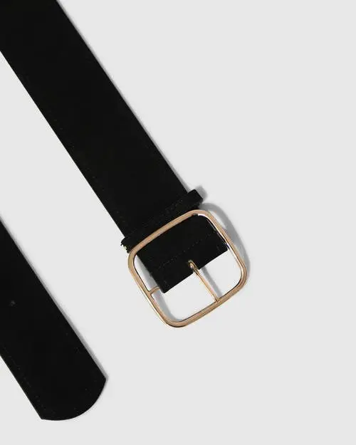 BELLE & BLOOM High Time Suede Belt - Black
