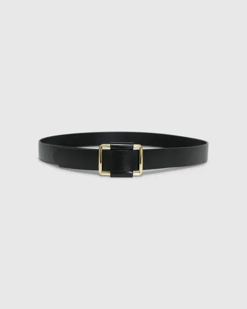 BELLE & BLOOM Leather Belt With Gold-tone Buckle