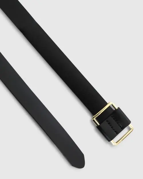 BELLE & BLOOM Leather Belt With Gold-tone Buckle