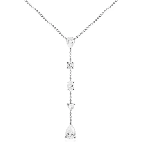 UNTAMED PETALS Lunar Crystal Drop Pendant - Silver