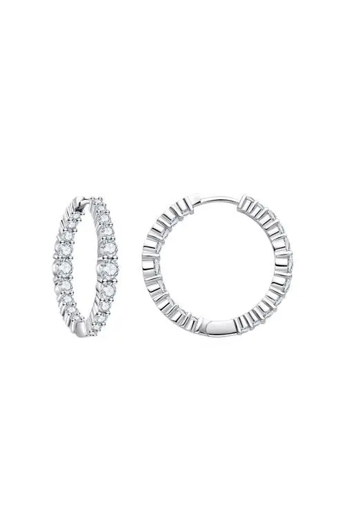 UNTAMED PETALS Icon Crystal Hoop Earrings - Silver